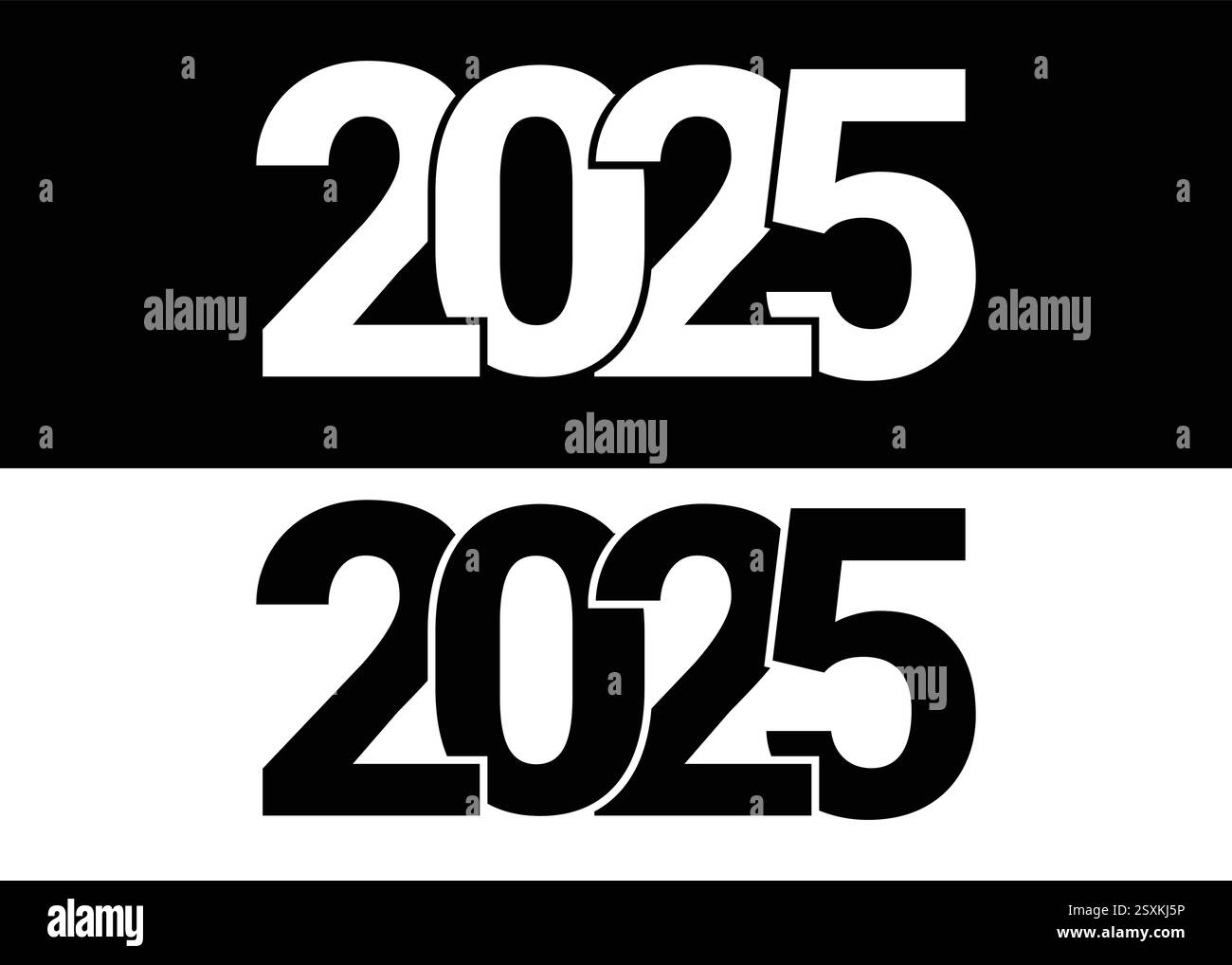 2025 Happy New Year logo text design. Trend collection of 2025 number ...