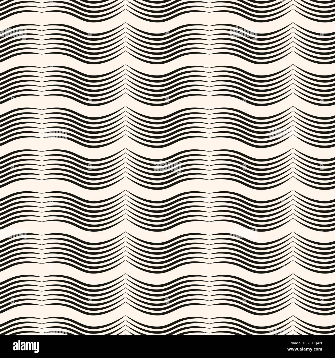 Seamless ripple pattern. Repeating vector texture. Wavy graphic background. Vector illustration ...