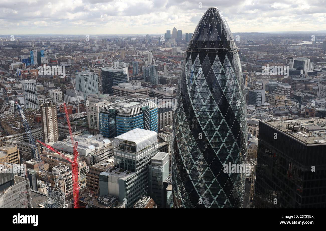 File photo dated 09/03/17 of The 'Gherkin' in London. Lord Foster of ...