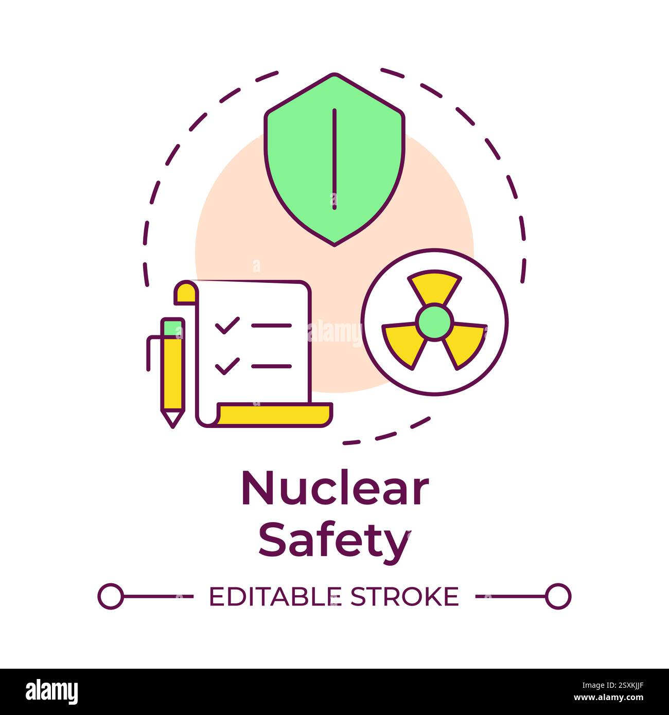 Nuclear safety multi color concept icon Stock Vector Image & Art - Alamy