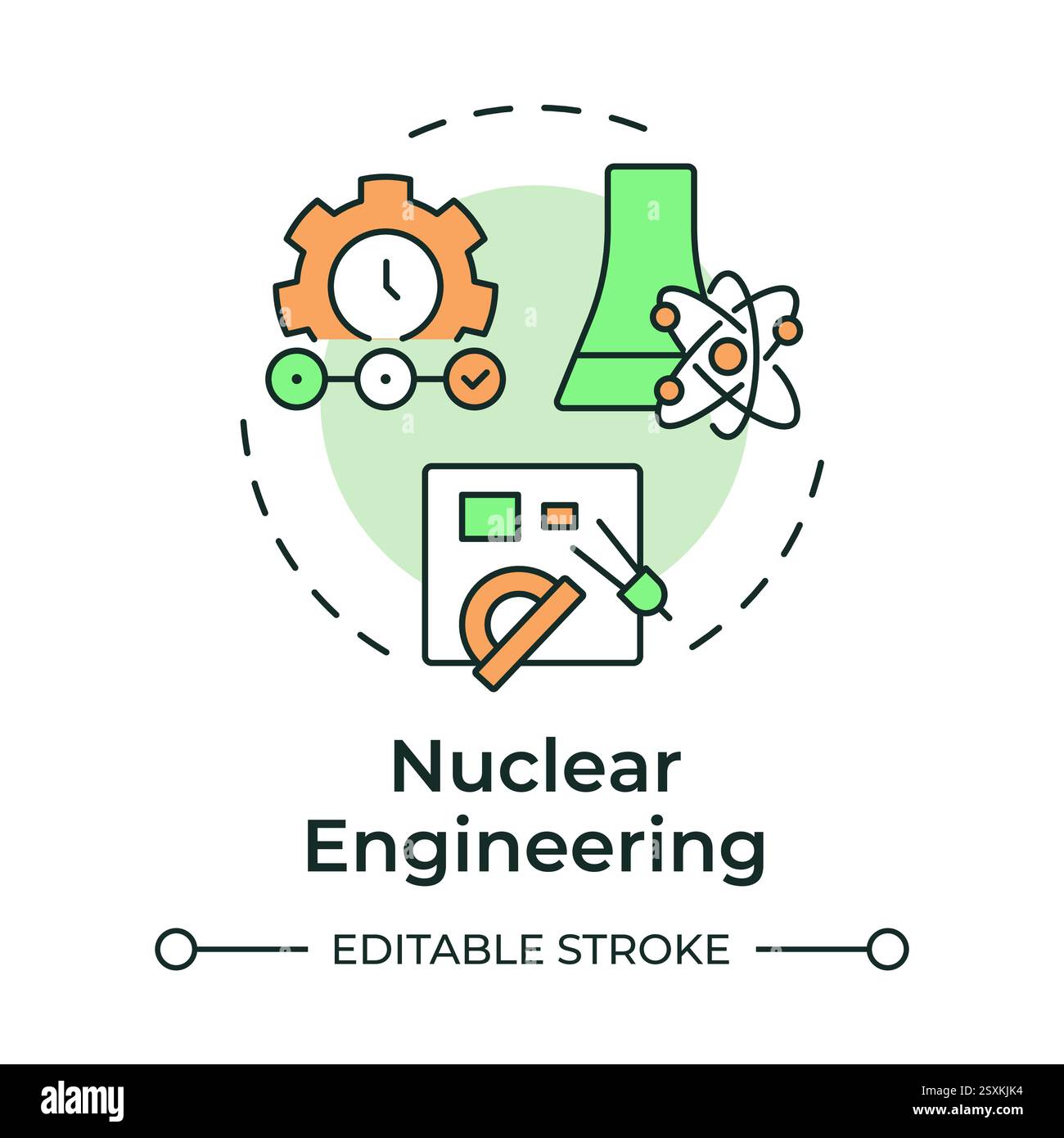 Nuclear engineering multi color concept icon Stock Vector Image & Art ...