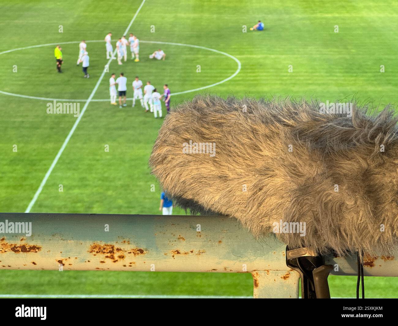 Microphone for sound recording in a stadium Stock Photo - Alamy
