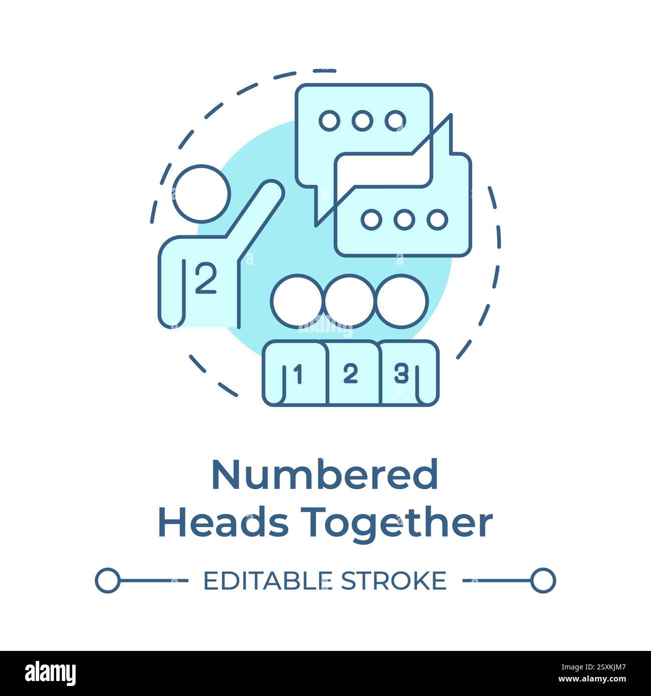 Numbered heads together soft blue concept icon Stock Vector Image & Art ...