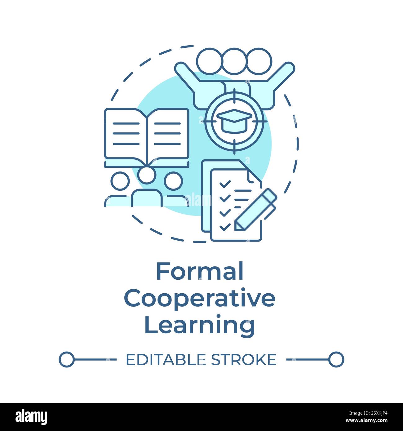 Formal cooperative learning soft blue concept icon Stock Vector Image ...