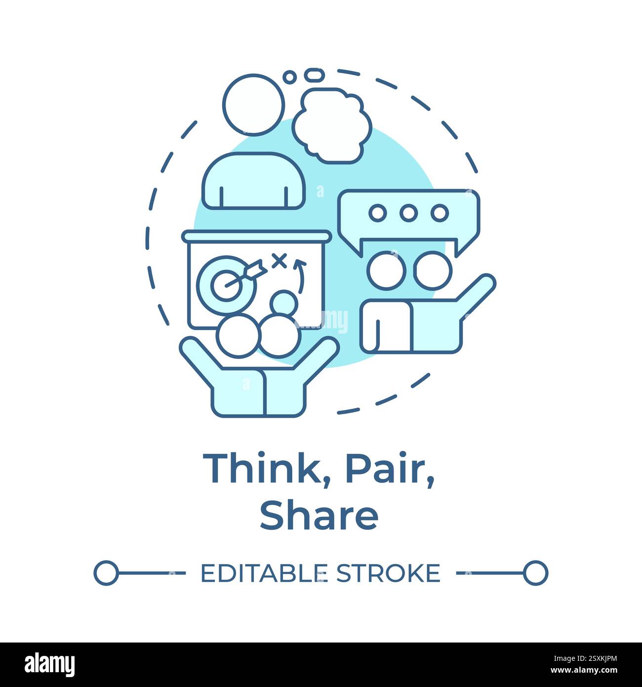 Think, pair, share soft blue concept icon Stock Vector Image & Art - Alamy