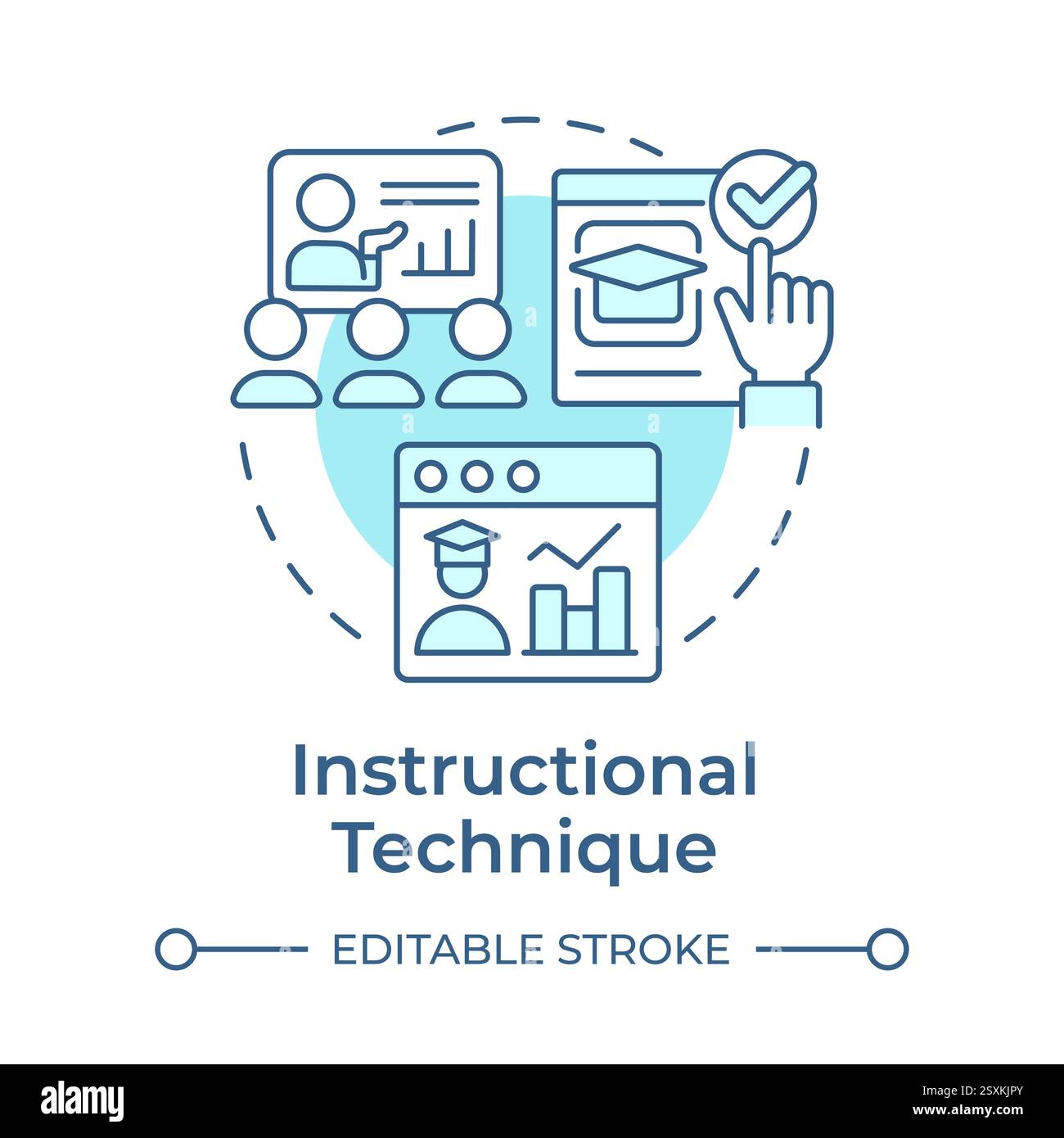 Instructional technique soft blue concept icon Stock Vector Image & Art ...