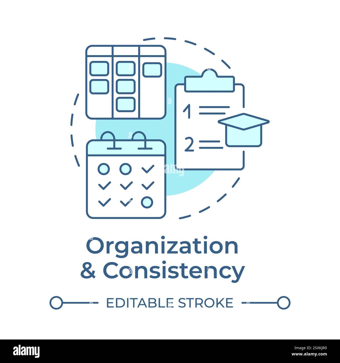 Organization and consistency soft blue concept icon Stock Vector Image & Art - Alamy