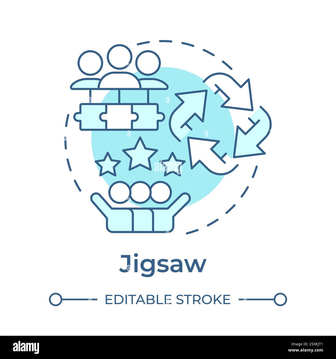 Jigsaw soft blue concept icon Stock Vector Image & Art - Alamy