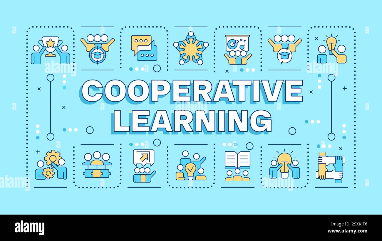 Cooperative learning cyan word concept Stock Vector Image & Art - Alamy