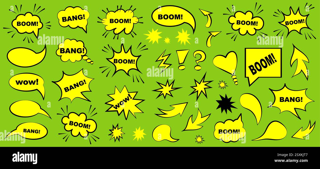 Cartoon retro comic style speech bubbles set Stock Vector Image & Art ...