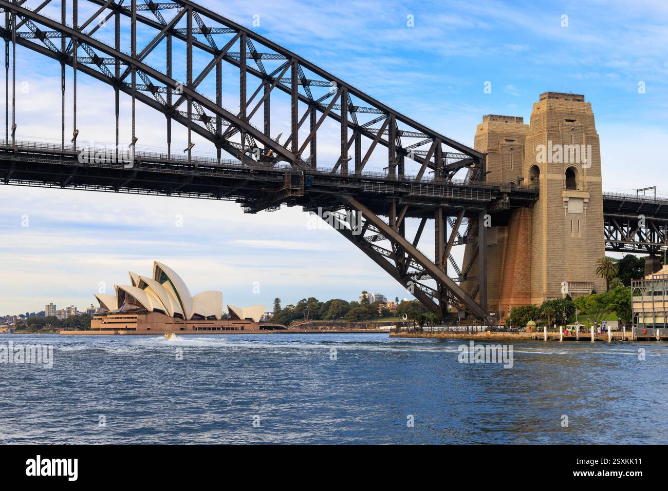 Sydney, Australia. The iconic Opera House framed by the Sydney Harbour ...