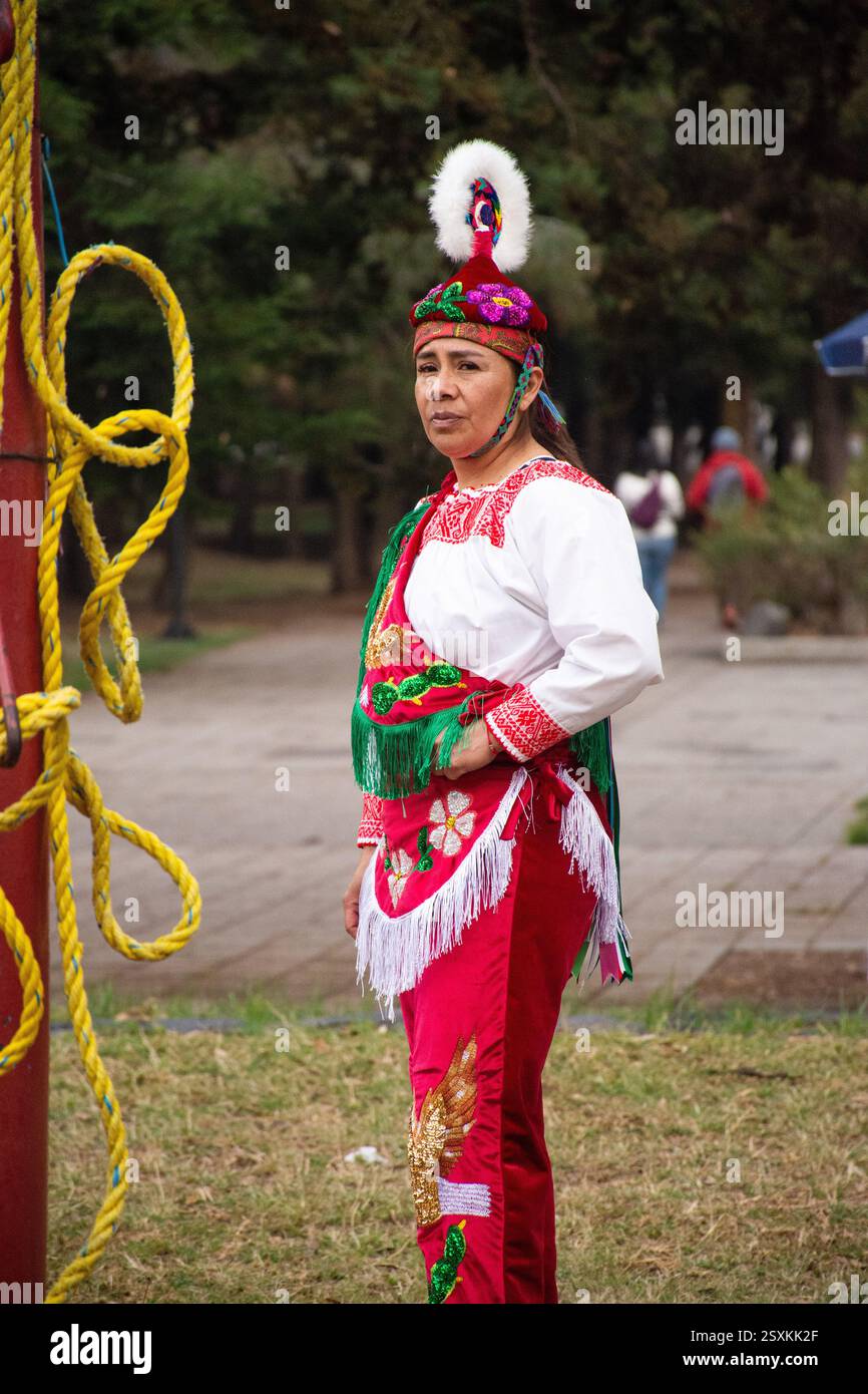 Mexico City, Mexico. 21st Feb, 2025. Female Voladoras de Papantla ...