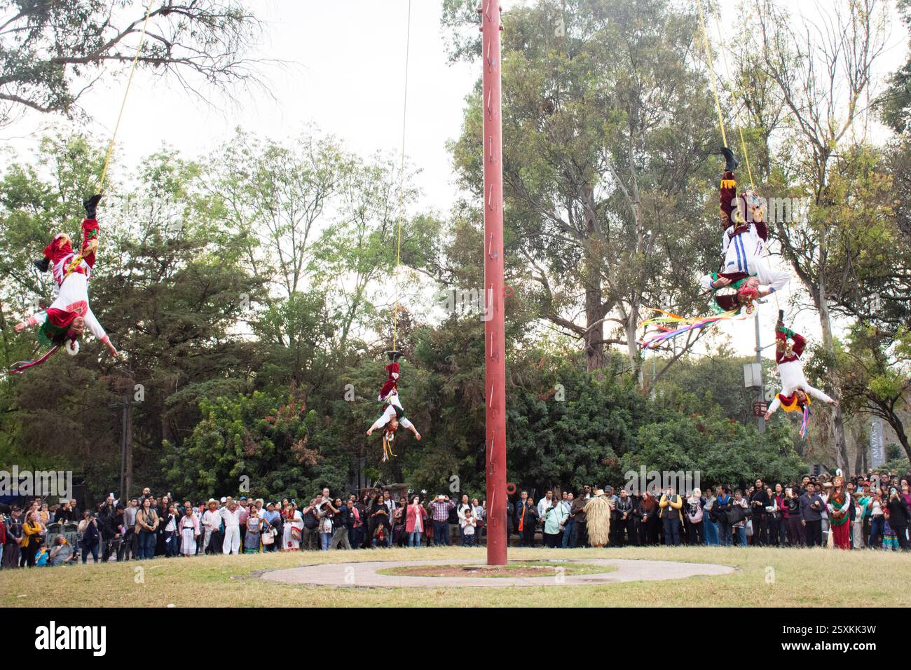 Mexico City, Mexico. 21st Feb, 2025. Female Voladoras de Papantla ...