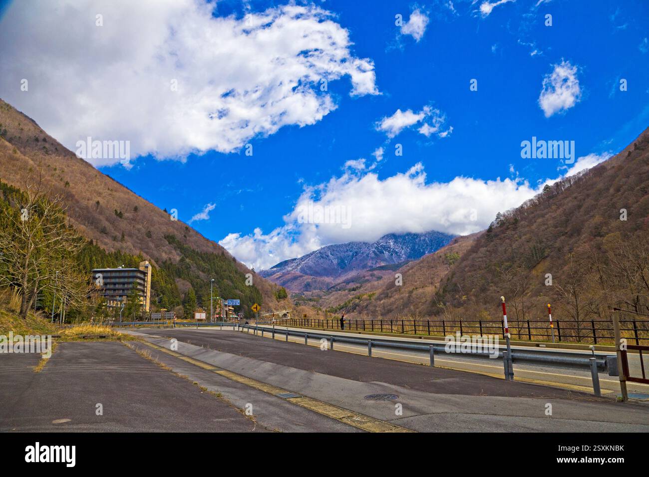 The way leading through Shinhotaka ropeway station, Toyama prefecture ...