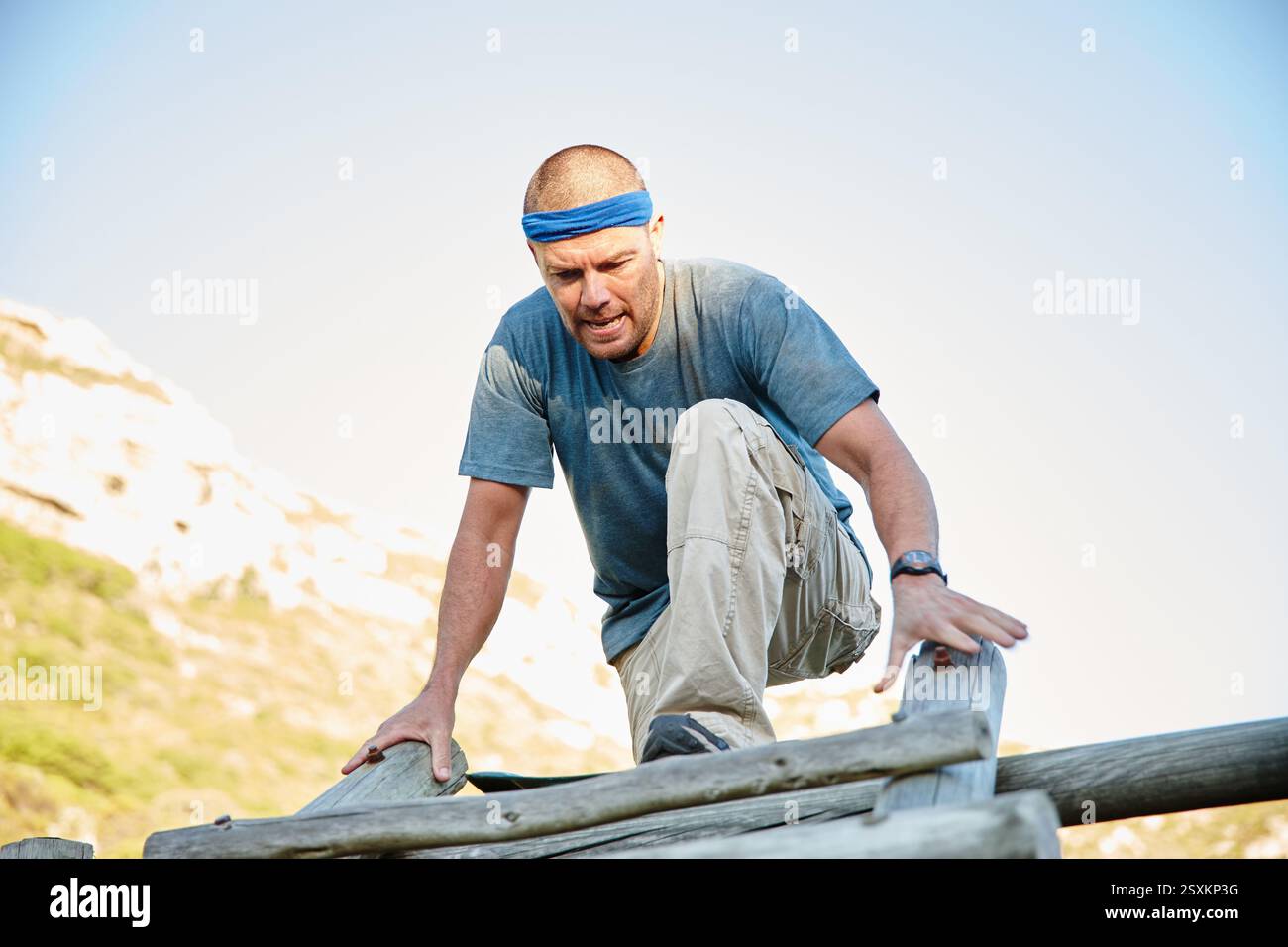 Training, balance or man climbing obstacles for speed, endurance ...