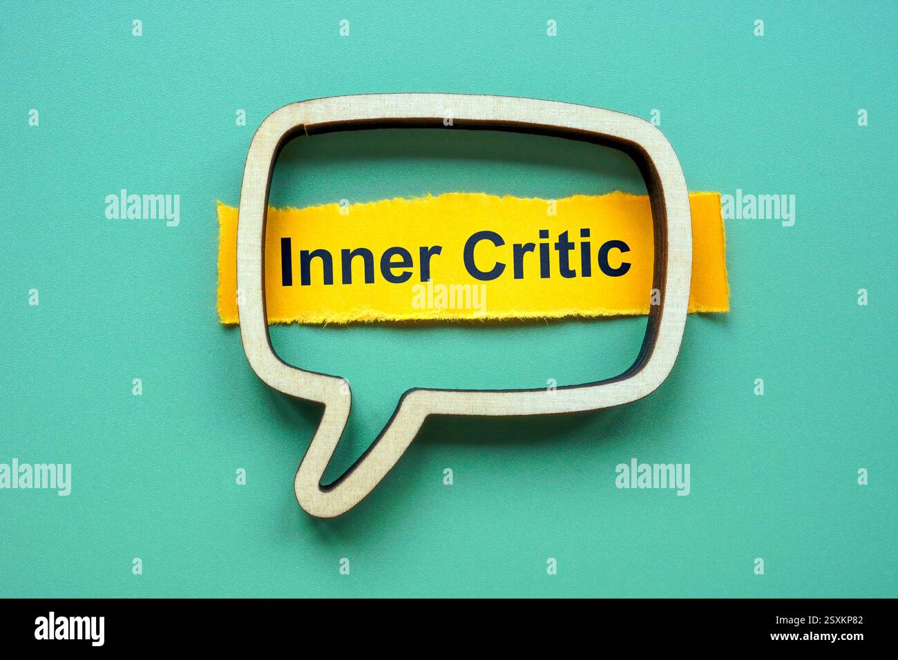 Speech bubble with the words Inner Critic. Self-doubt and negative ...