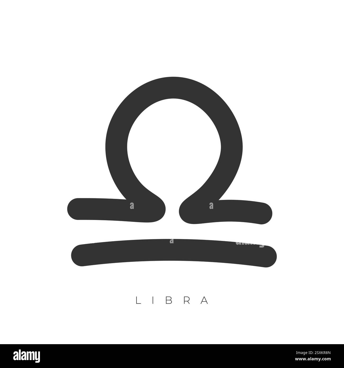 Libra zodiac sign line art symbol vector illustration isolated on white ...