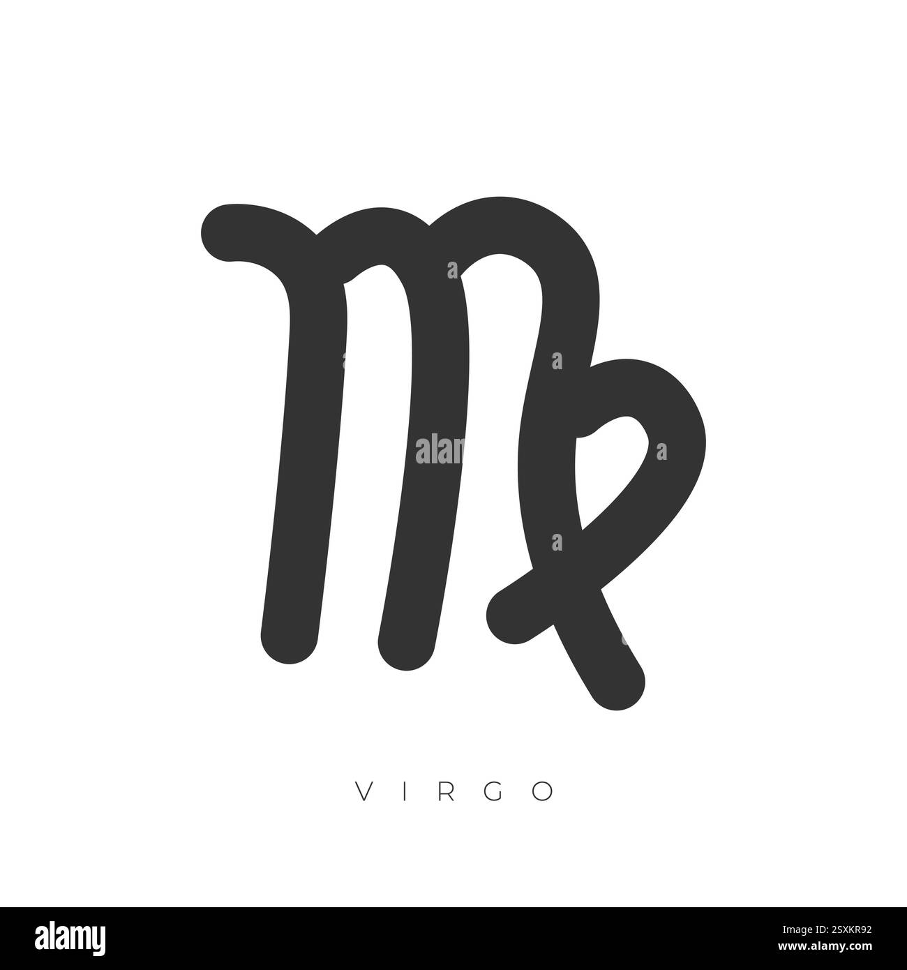 Virgo zodiac sign line art symbol vector illustration isolated on white background Stock Vector ...