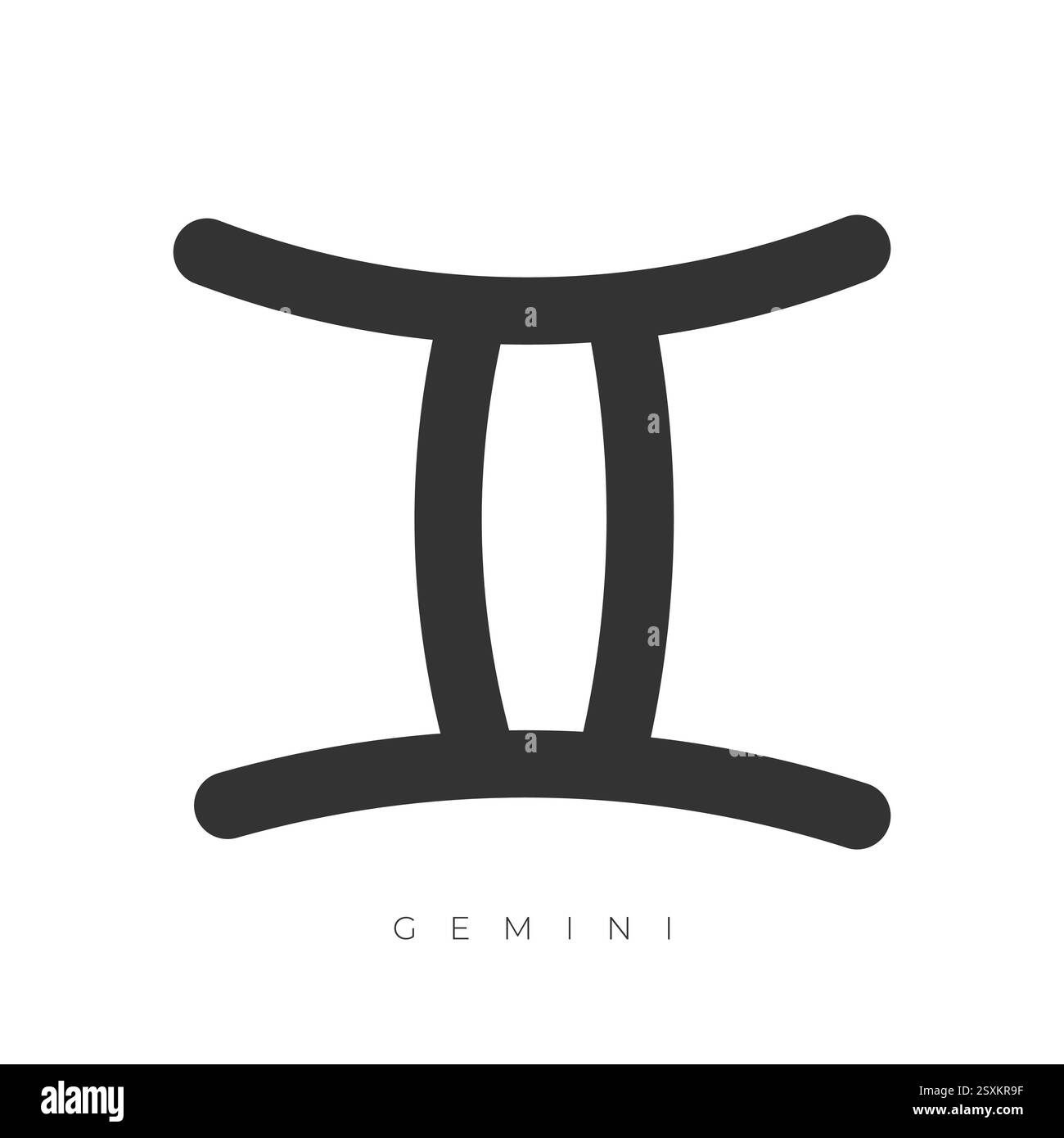Gemini zodiac sign line art symbol vector illustration isolated on ...