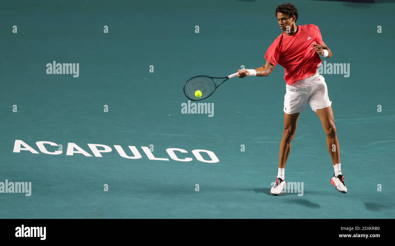 Acapulco, Mexico. 24th Feb, 2025. Gabriel Diallo of Canada hits a ...