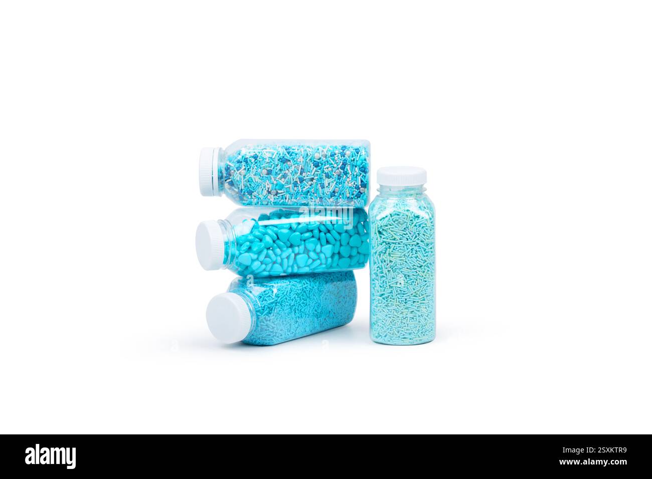 Collection of Blue Sprinkles and Sugar Decorations in Transparent ...