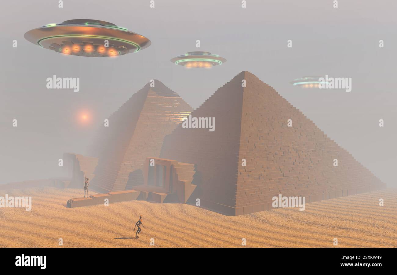 Ancient Aliens & Pyramids Stock Photo - Alamy