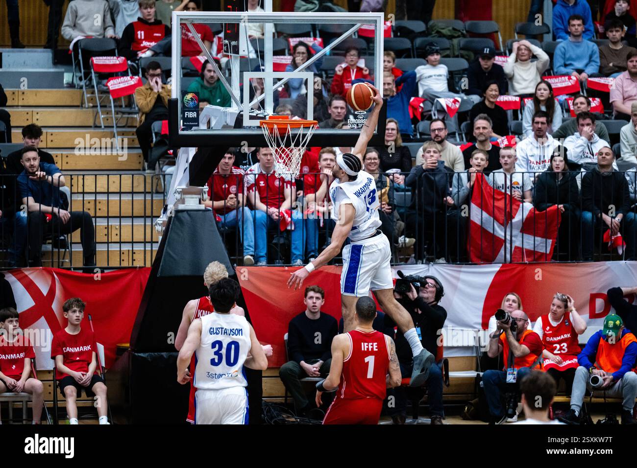 Farum, Denmark. 24th, February 2025. Olivier Nkamhoua (13) of Finland ...