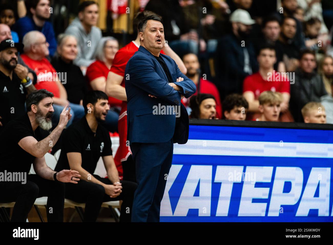 Farum, Denmark. 24th, February 2025. Head coach Allan Foss of Denmark ...
