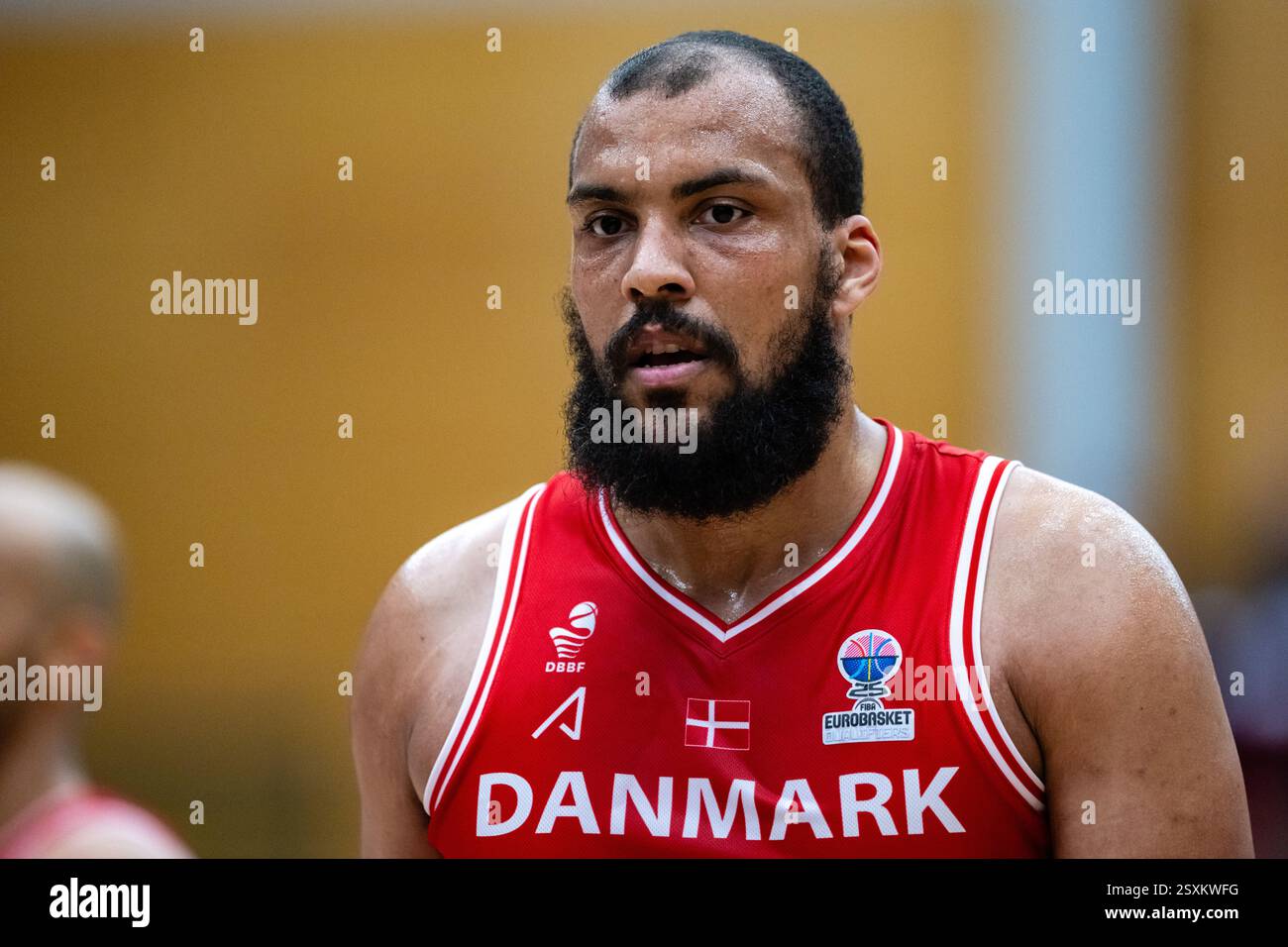 Farum, Denmark. 24th, February 2025. Kevin Larsen (13) of Denmark seen ...