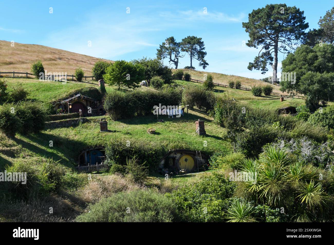 Landscape on the Hobbiton movie set on New Zealand Stock Photo - Alamy