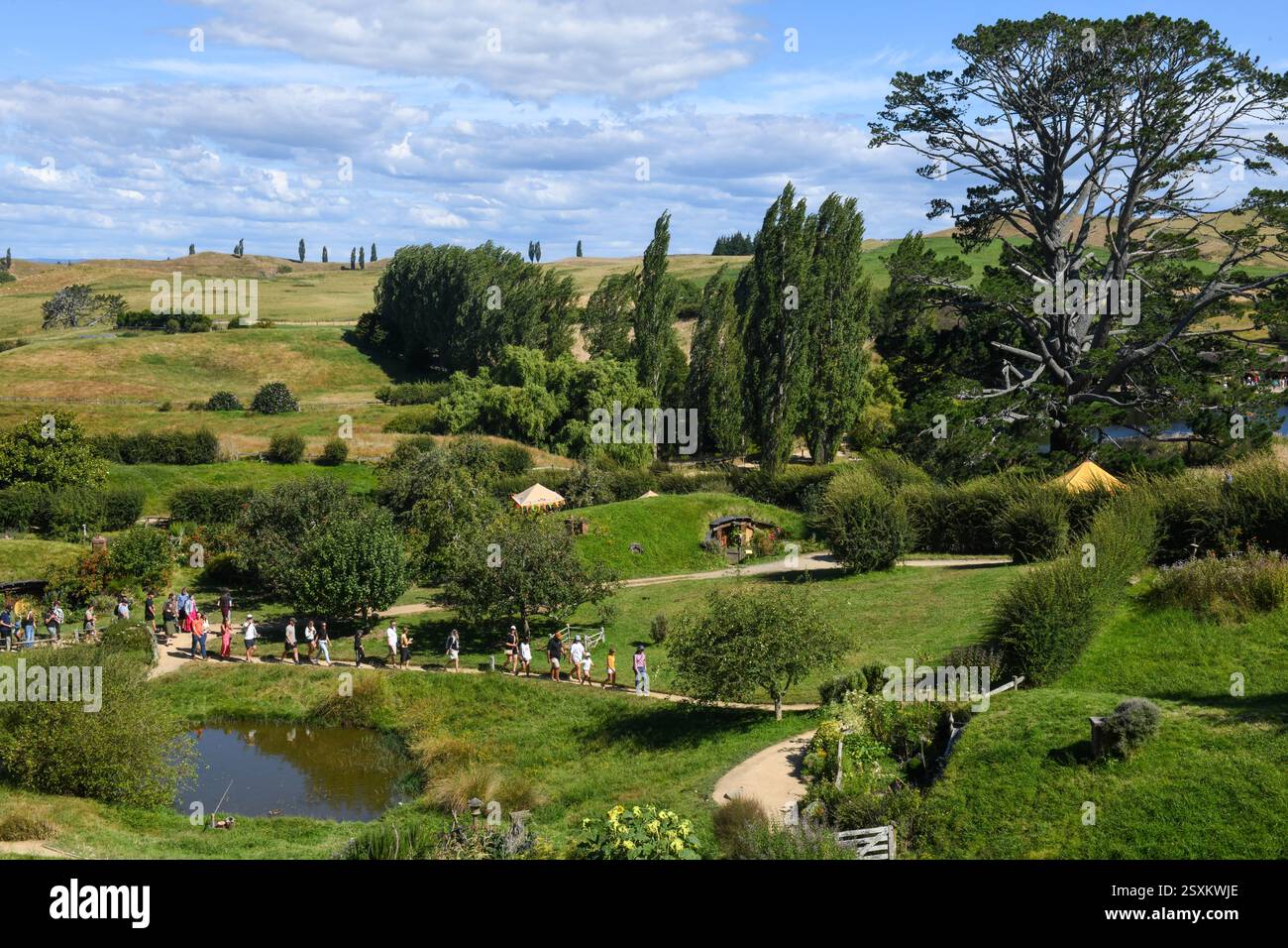 Matamata, New Zealand - 19 January 2025: Landscape on the Hobbiton ...