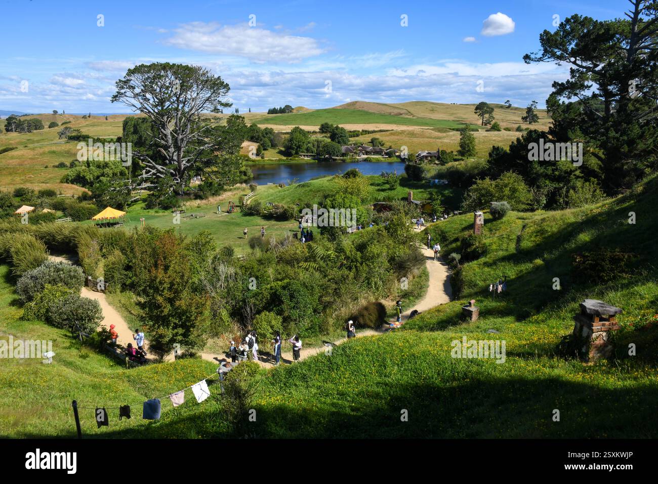 Matamata, New Zealand - 19 January 2025: Landscape on the Hobbiton ...