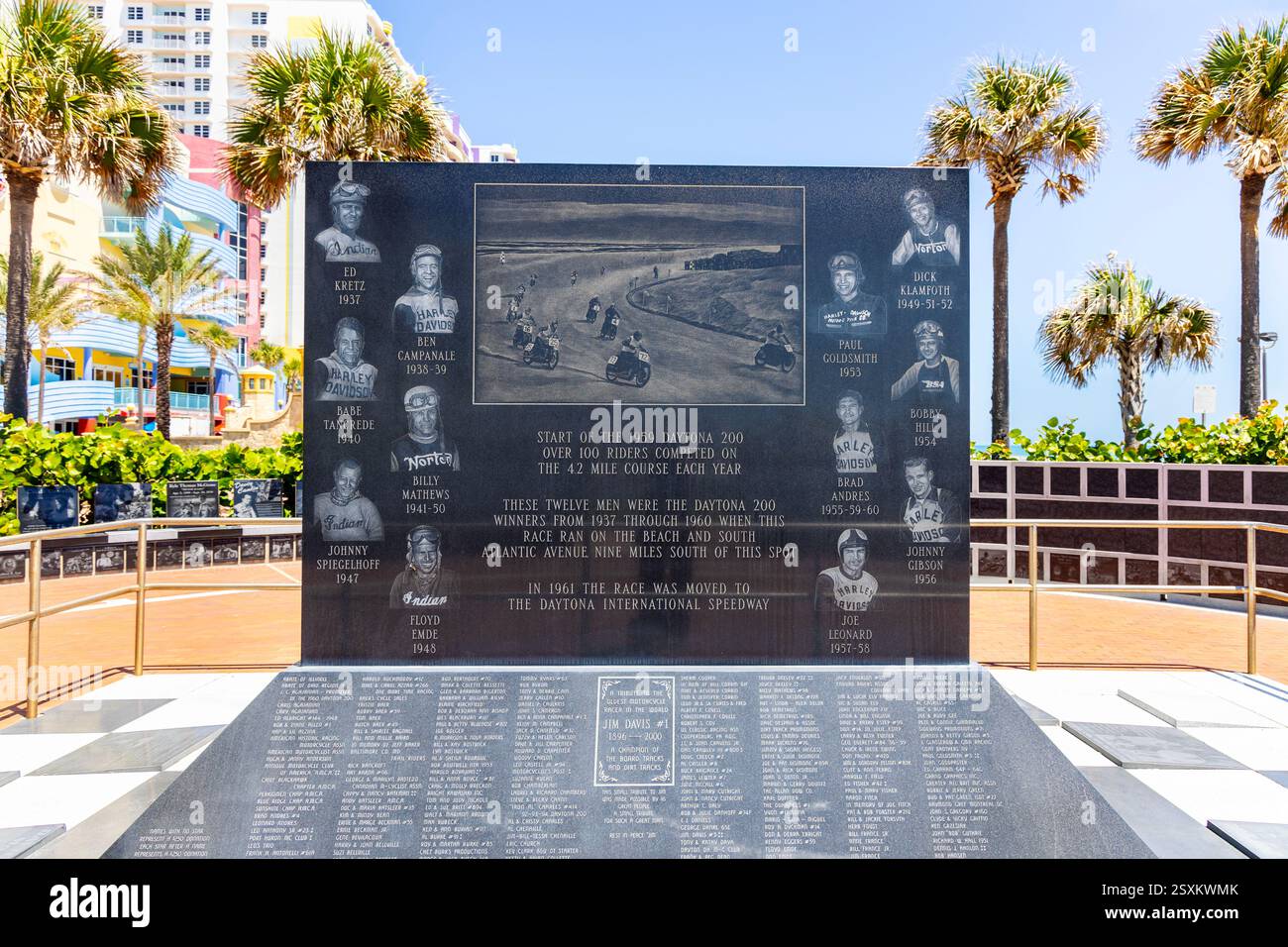 Daytona Beach Racing Memorial, Daytona Beach, Florida, USA Stock Photo ...
