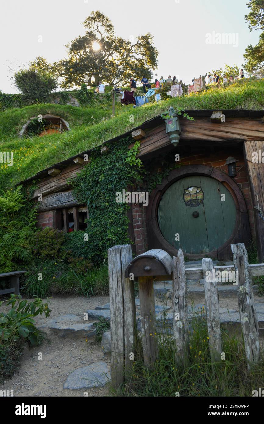 Matamata, New Zealand - 19 January 2025: Hobbit house on the Hobbiton ...