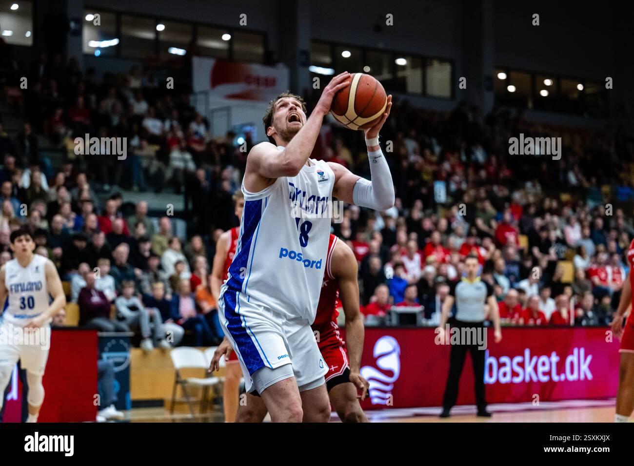 Farum, Denmark. 24th, February 2025. Mikael Jantunen (18) of Finland ...