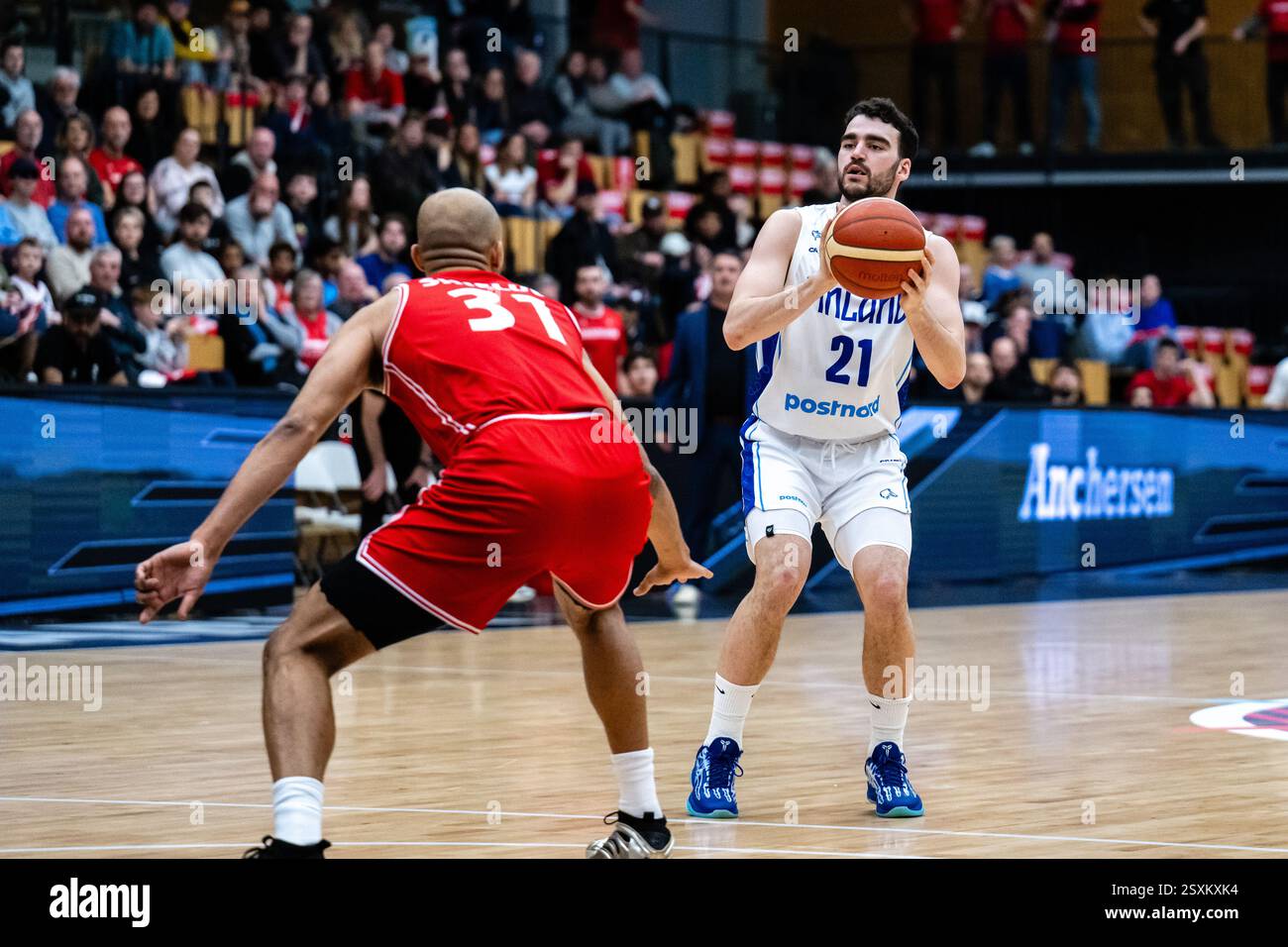 Farum, Denmark. 24th, February 2025. Edon Maxhuni (21) of Finland seen ...