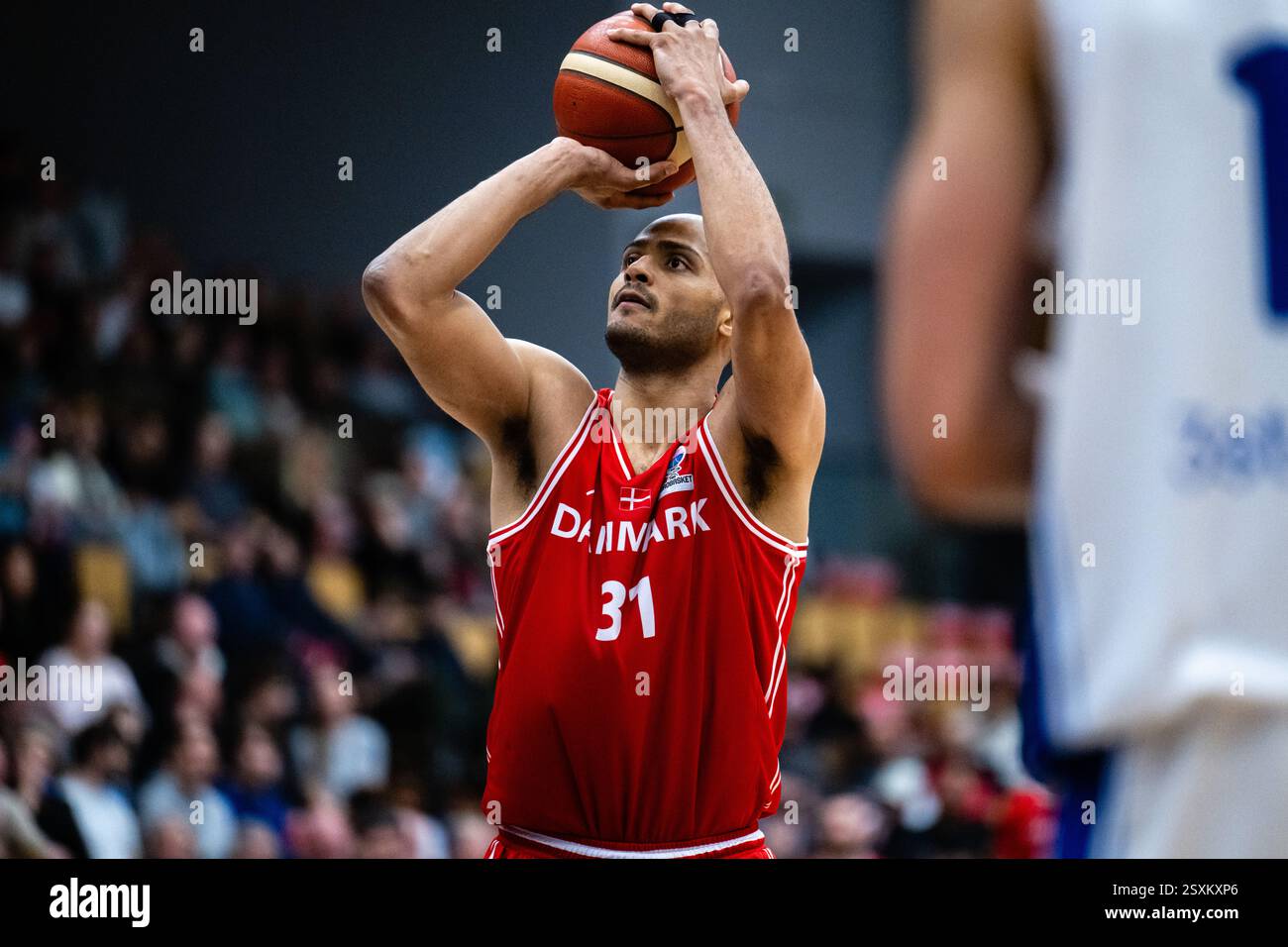 Farum, Denmark. 24th Feb, 2025. Shavon Shields (31) of Denmark seen ...