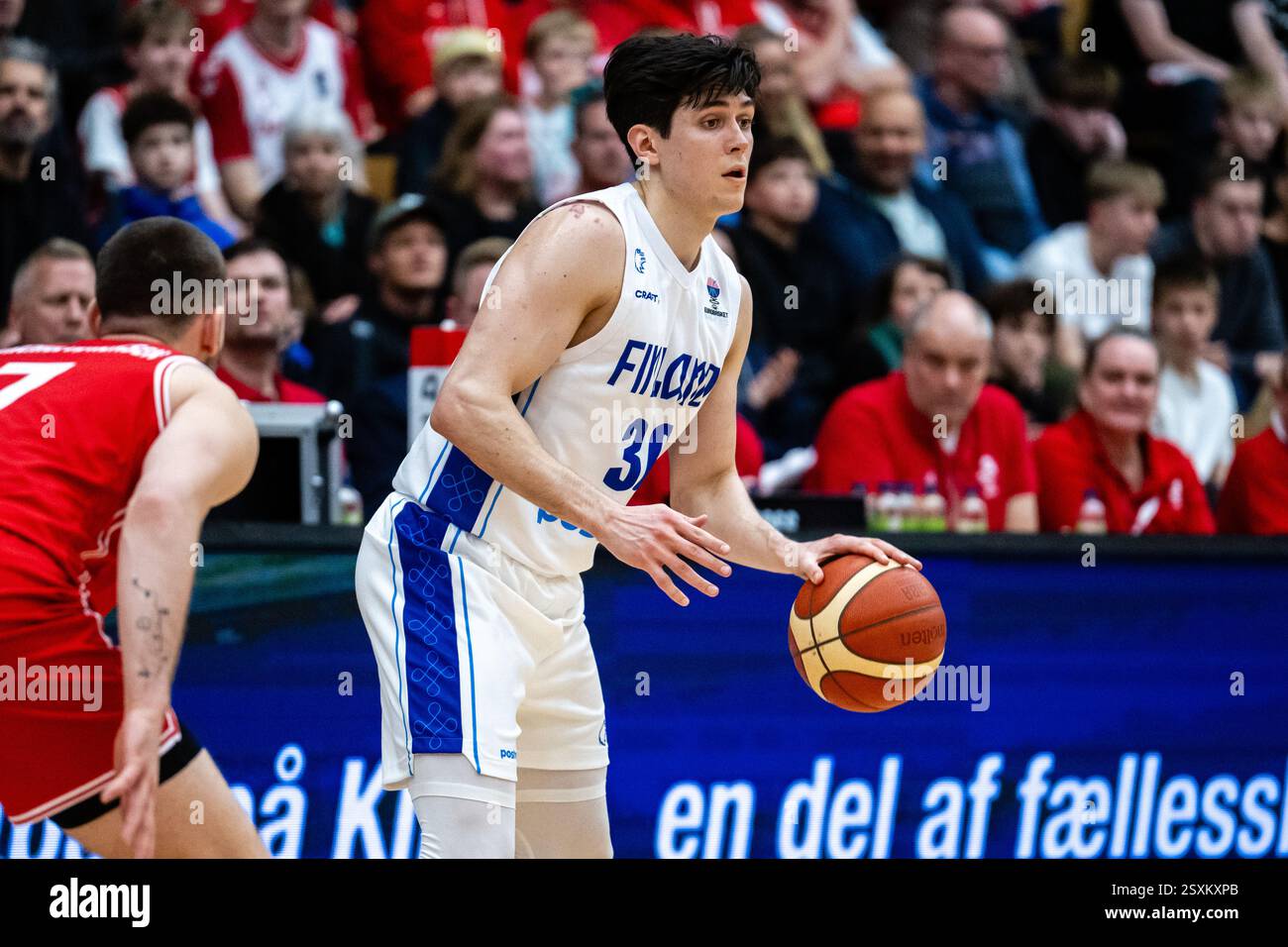 Farum, Denmark. 24th Feb, 2025. Andre Gustavson (30) of Finland seen ...
