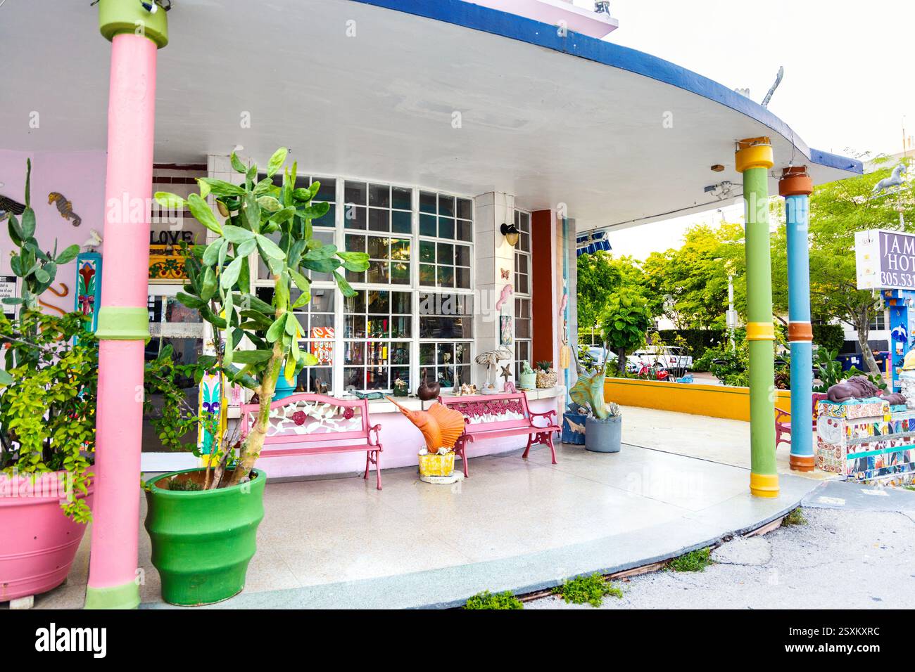 Eccentric pastel facade of James Hotel in South Beach, Miami Beach ...