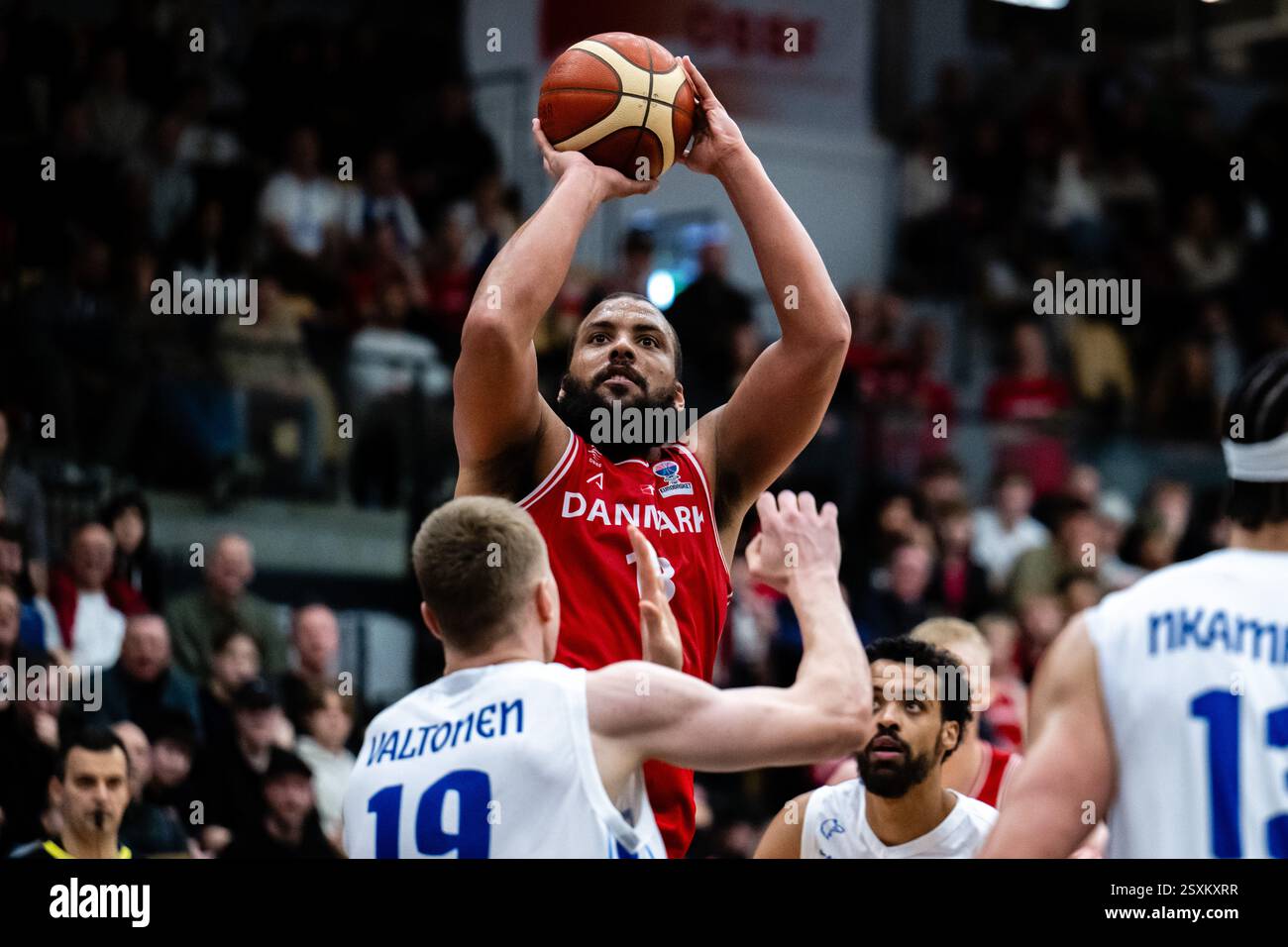 Farum, Denmark. 24th Feb, 2025. Kevin Larsen (13) of Denmark seen ...