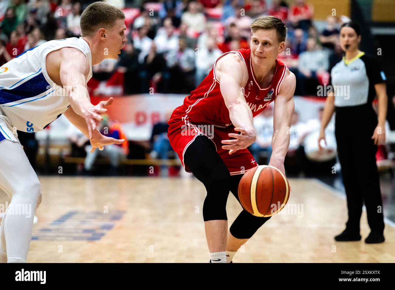 Farum, Denmark. 24th Feb, 2025. Mads Bonde Sturup (11) of Denmark seen ...