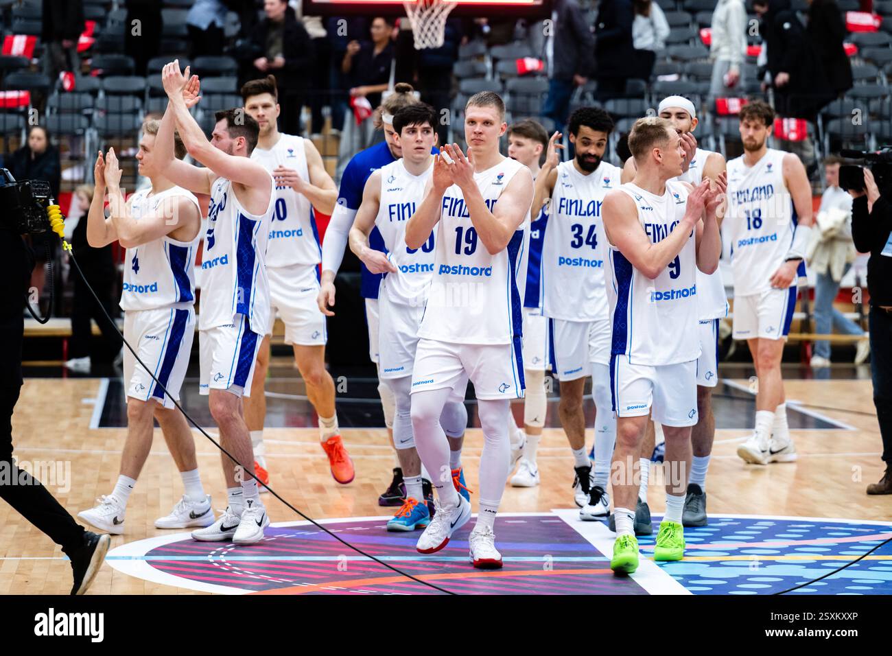 Farum, Denmark. 24th Feb, 2025. The players of Finland seen in ...