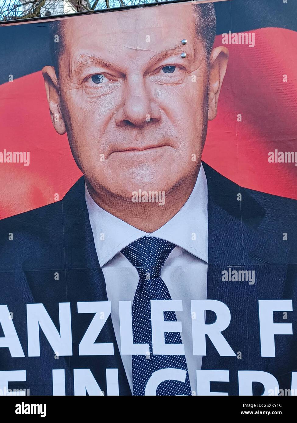 Feature / Symbol: Wahlplakate zur Bundestagswahl 02/25 thg Wahlwerbung ...