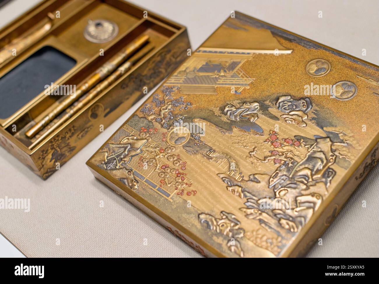 Photo shows the rising box that forms a part of the Hatsune trousseau ...