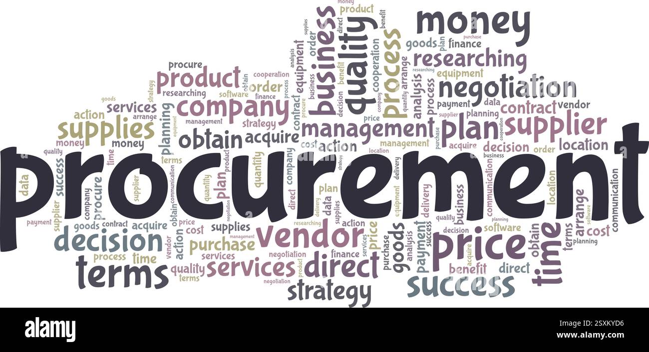 Procurement vector illustration word cloud isolated on a white ...