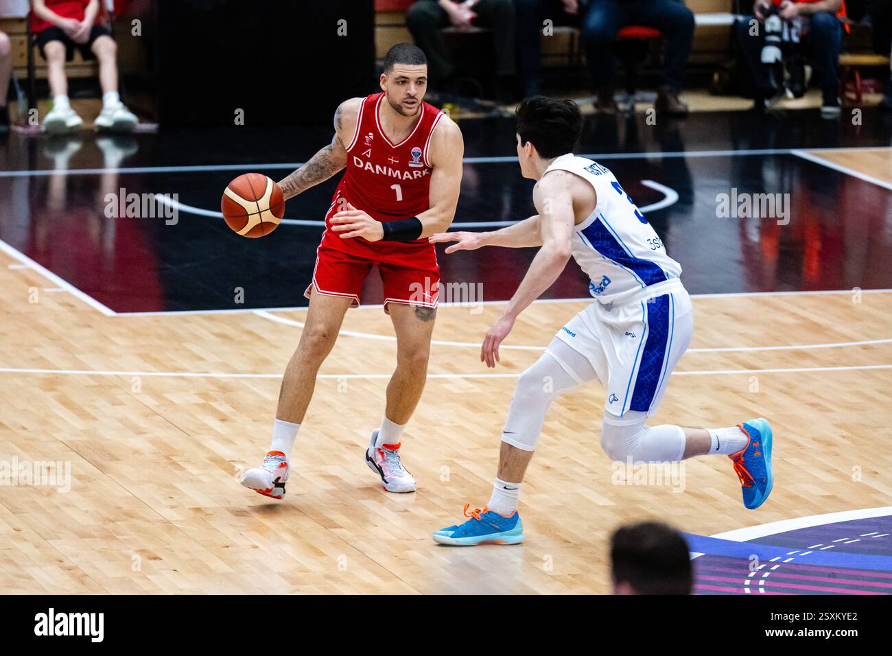 Farum, Denmark. 24th Feb, 2025. Iffe Lundberg (1) of Denmark seen ...