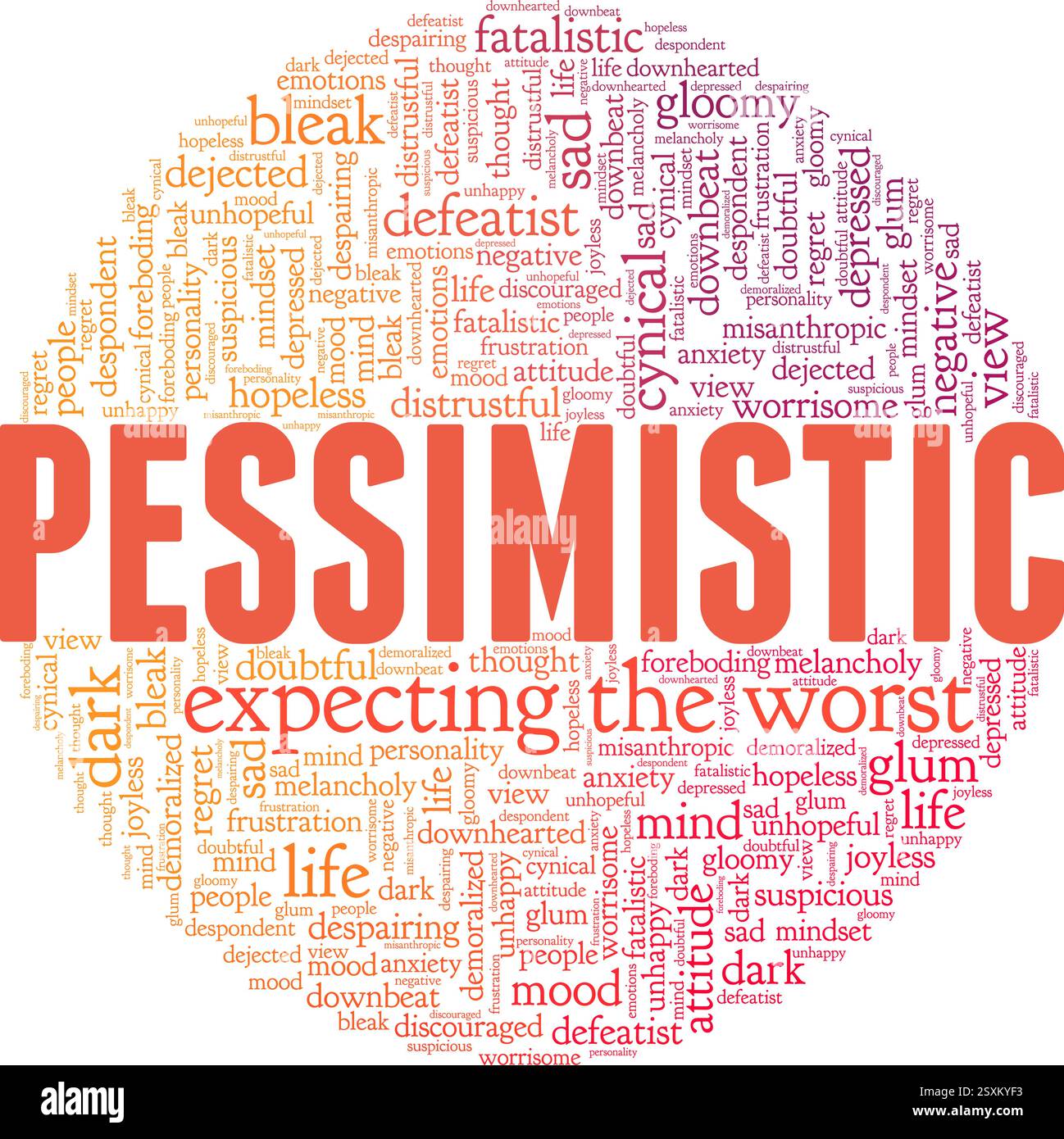 Pessimistic vector illustration word cloud isolated on a white ...