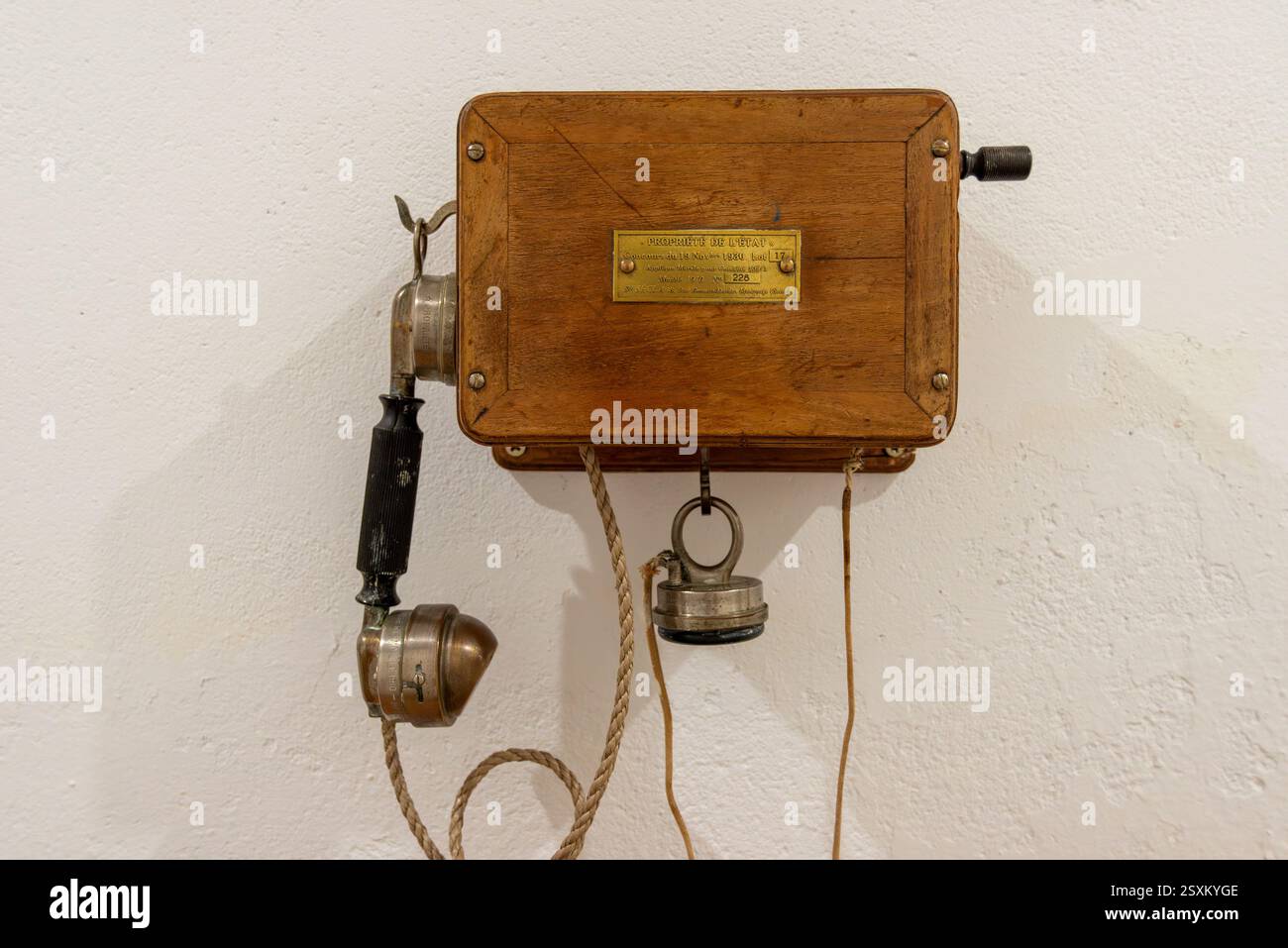 Antique analogue telephone device, France, Europe Stock Photo - Alamy