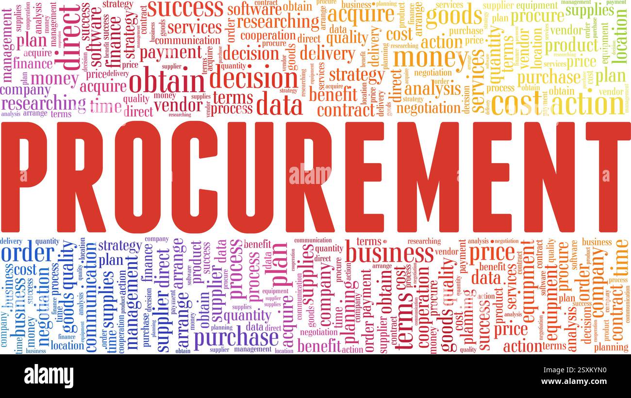Procurement vector illustration word cloud isolated on a white ...