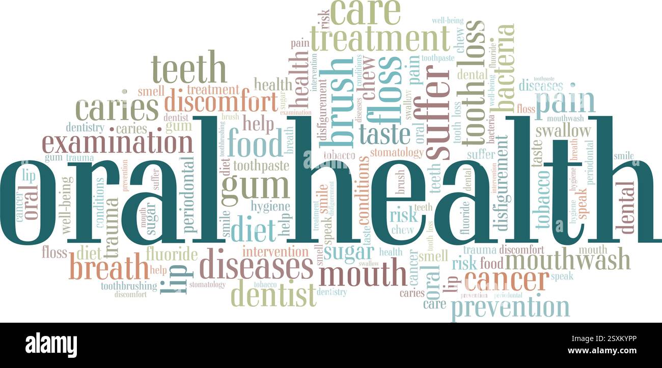 Oral Health vector illustration word cloud isolated on a white ...